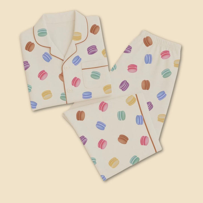 Macaron Magic Print Nightsuit – tuck and tots
